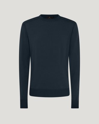 Belstaff Belstaff Pull À Col Ras-du-cou Kerrigan pour homme Laine mérinos Bleu encre foncé Taille 2XL