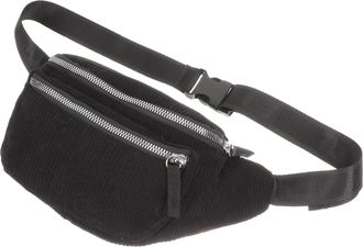 Holibanna Velours Brusttasche mit Ketten Leichte Umh&auml;ngetasche f&uuml;r Herren Verschlei&szlig;feste Outdoor H&uuml;fttasche Vielseitig Tragbare Freizeit Tasche Schwarz