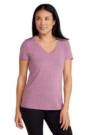 Mountain Warehouse T-Shirt Vitality &agrave; col en V Femme - L&eacute;ger et Respirant - &eacute;vacue Fortement la Transpiration - Facile dentretien - pour Voyages, Gym, Plein air Rouge Ce