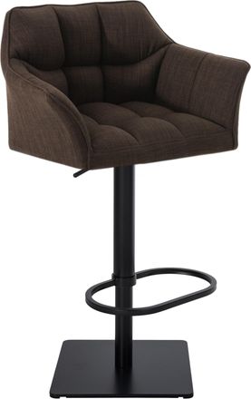 Clp Barhocker Damaso Stoffbezug I Gepolsterter Barstuhl h&ouml;henverstellbar und drehbar I Tresenstuhl mit R&uuml;ckenlehne, Farbe:braun, Gestell Farbe:schwarz
