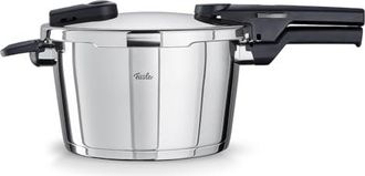 FISSLER Vitaquick/Schnellkochtopf (4,5 L, Ø 22 cm) Edelstahl-Dampfkochtopf, 2-Garstufen, inkl. Einsatz, Made in Germany - Induktion