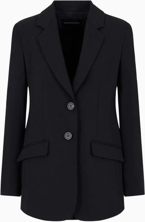 Emporio Armani Femme, Vestes, Noir, Taille: 52 FR Wool Blazer