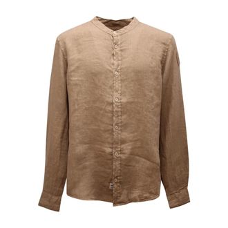 Blauer Camicia Coreana Call Leinenhemd - - Shirts - Herren - Beige - 2XL