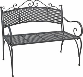 Dema Gartenbank Provence Metall Bank Sitzbank Gartenbank Grau Antik 110x55x93 bis 230kg