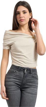 Guess Femme, Blouses et Chemises, Beige, Taille: 36 FR Brigitte Off-Shoulder Top