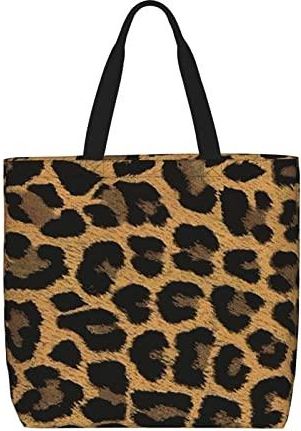 Generic Sac De Courses Motif L&eacute;opard &Agrave; Paillettes Dor&eacute;es Et Fleurs Sac &Agrave; Bandouli&egrave;re En Toile Pliable De Grande Capacit&eacute; Sacs &Agrave; Main, Pour Tous Les Jours, Sho