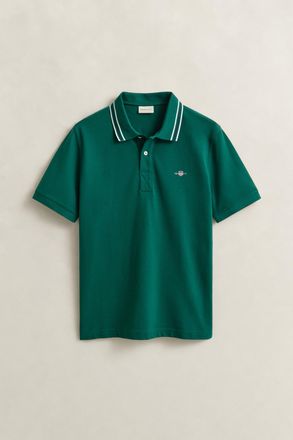 GANT Herren Poloshirt mit Kragenstreifen (XXXL) DEEP FOREST Gr&uuml;n