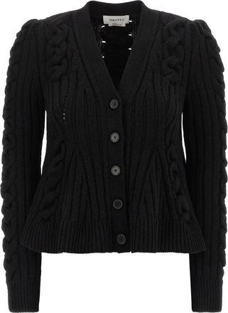Alexander McQueen Cardigan mit Zopfmuster - Schwarz