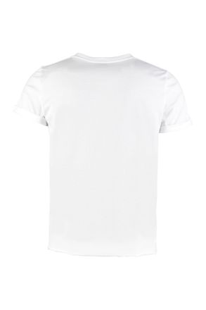 Saint Laurent Mens Logo Cotton T-Shirt White T-Shirts And Polos