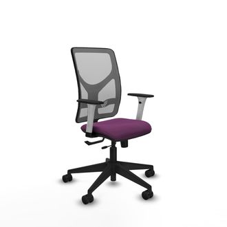 Piqueras y Crespo Violetter Schreibtischstuhl mit wei&szlig;en und schwarzen Armlehnen, h&ouml;henverstellbare Lendenwirbelst&uuml;tze, ausgestattet mit Syncro/Traslack und Schneidesch