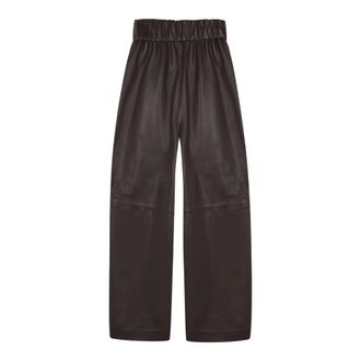 Cortana Femme, Pantalons, Brun, Taille: 40 FR Wide Leather Pantalons