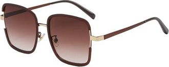 Generic Lunettes De Soleil UV400 &Agrave; Monture Carr&eacute;e En M&eacute;tal, Grande Taille, For Hommes Et Femmes, Id&eacute;ales For Le Sport, Les F&ecirc;tes Et Le Shopping Photo.(Red)