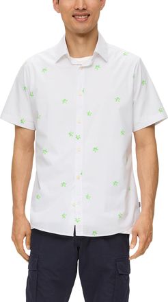 s.Oliver Kurzarmhemd im Slim Fit mit All-over-Print