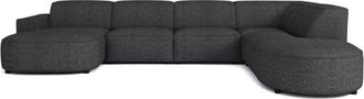 KAISER Gro&szlig;es modulares Sofa v California round Stoff Luna/Cruse Luna Schwarz Rechts