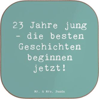 Mr. & Mrs. Panda Flaschenuntersetzer Spruch 23. Geburtstag Geschichten - Geschenk, Geburtstagsgeschenk, Inspiration, Happy Birthday, Tischuntersetzer, gläseruntersetze