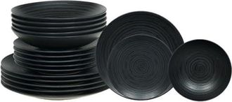Table Passion Service dassiettes 18 pi&egrave;ces Black Sand