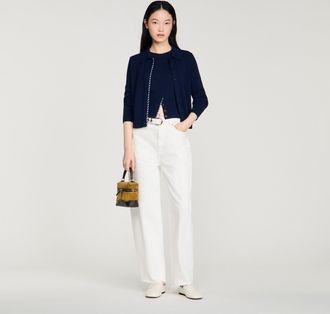 Sandro Gestreifter Woll-Kaschmir-Cardigan