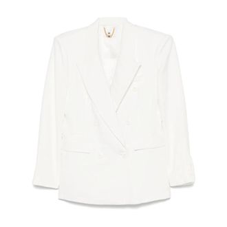 Elisabetta Franchi Zweireihiger Blazer - - Jackets - Damen - Wei&szlig; - L