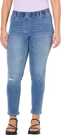 Ulla Popken Damen große Größen Übergrößen Plus Size Jeans, Sienna mit kleinem Destroyeffekt