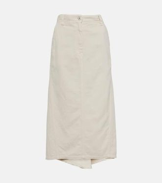 Brunello Cucinelli Jupe midi en coton et lin