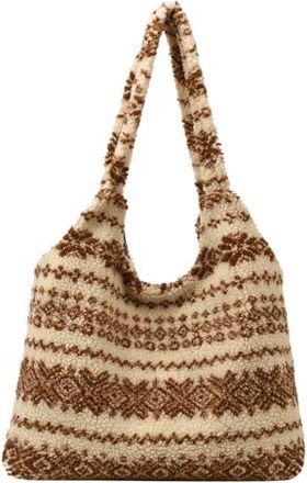 Generic Sac &agrave; bandouli&egrave;re en laine dagneau, fourre-tout ethnique polyvalent pour femme, id&eacute;al travail et voyages