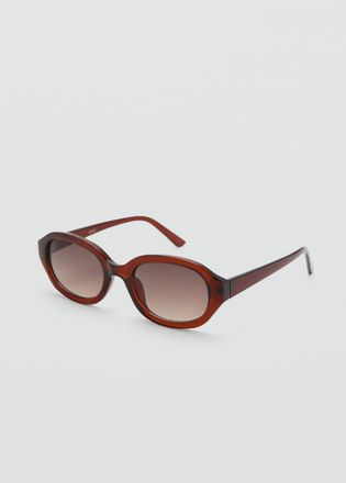 Mango Lunettes de soleil monture rectangulaire marron - Femme - Taille unique - MANGO