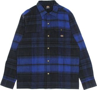Dickies Dunkelblaues Flanellhemd Langarm - - Shirts - Herren - Blau - S