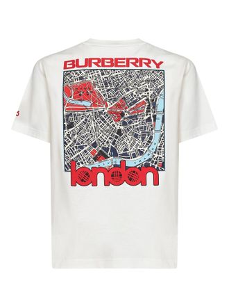 Burberry Mens T-Shirt Chalk Cotton London Map White T-Shirts And Polos