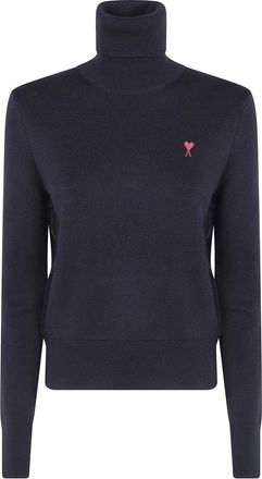 Ami Femme, Pulls, Noir, Taille: 38 FR Col roul&eacute;s