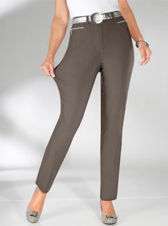 Stehmann Stretch-Hose STEHMANN, Damen, Gr. 48, Normalgr&ouml;&szlig;en, grau (taupe), 72% Viskose, 25% Polyamid, 3% Elasthan, unifarben, lang, Hosen, Topseller