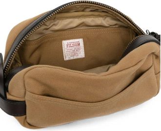 Filson Twill and Leather Wash Bag