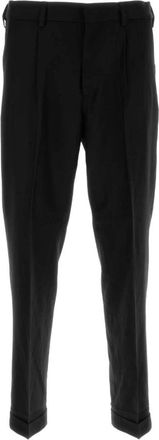 Cellar Door Homme, Pantalons, Noir, Taille: S Cambridge Tapered-Leg Wool Pantalons