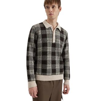 Alpha Studio Polo Stampa Check Jacquard - - Knitwear - Herren - Mehrfarbig - M