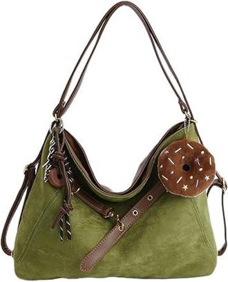 Generic Sac fourre-tout tendance en daim pour femme - Grande capacit&eacute; - En cuir souple - Pour voyage, universit&eacute;, travail, sac &agrave; main d&eacute;contract&eacute; r&eacute;tro, 003-V