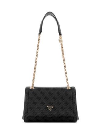 Guess Noelle II Convertible Xbody Flap Bag Coal Logo
