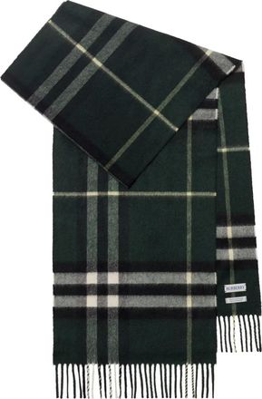 Burberry Cashmere Check Scarf - Green