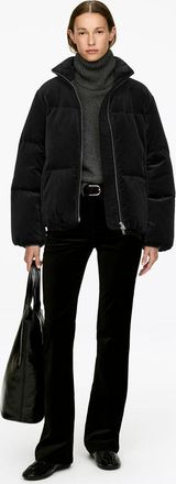 Arket Steppjacke Aus Samt -Schwarz