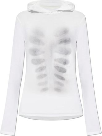 Avavav Avavav, Femme, Tops, Blanc, Taille: 38 FR Skeleton Hooded Top
