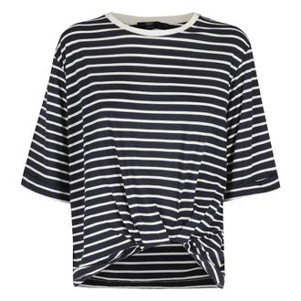 Seventy Femme, Tops, Bleu, Taille: 38 FR Girocollo nodo