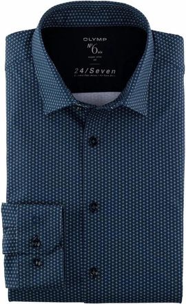 Olymp Business Hemd mit Digitaldruck - - Shirts - Herren - Blau - 4XL