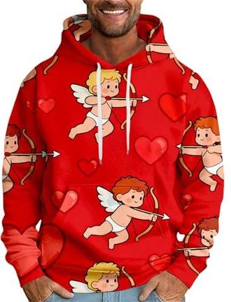 Generic Sweat à capuche doublé thermique avec impression 3D, pull à manches longues pour homme pour temps froid, Mr3, XXL
