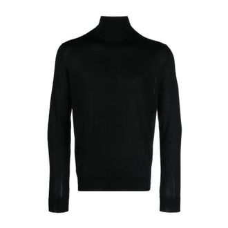 Colombo Schwarzer Rollkragenpullover - - Knitwear - Herren - Schwarzk - 5XL