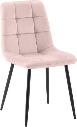 Clp Chaise De Salle A Manger Antibes en Velours I Chaise avec Surface Dassise Matelassée Pieds en Metal I Charge Max.150 Kg, Couleur:Rose