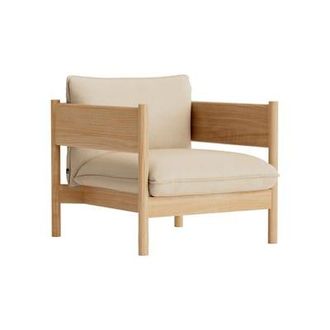 HAY Fauteuil rembourré Arbour - Beige - Bois massif FSC - Designer Daniel Rybakken