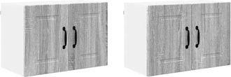 vidaXL Küchenwandschrank mit Regal 2 pcs Graues Sonoma 60 x 31 x 40 cm vidaXL