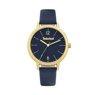 Timberland TBL15960MYG.03 Montre à Quartz analogique pour Femme avec Bracelet en Cuir de Veau, Or, Sangles