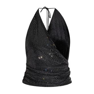 Balmain Wrap Neckholder-Top - - Tops - Damen - Schwarzk - S