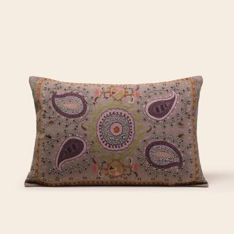 Madura Housse De Coussin Mandana Anthracite - ECRU