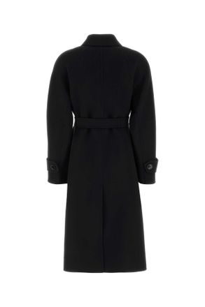 Max Mara Womens Black Wool Samanta Coat Exterior: Virgin Cappotti