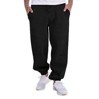 Generic Pantalon de surv&ecirc;tement &agrave; jambe droite avec poches, pantalon de jogging ample &agrave; taille &eacute;lastique, pantalon de jogging en polaire pour homme, pantalon 